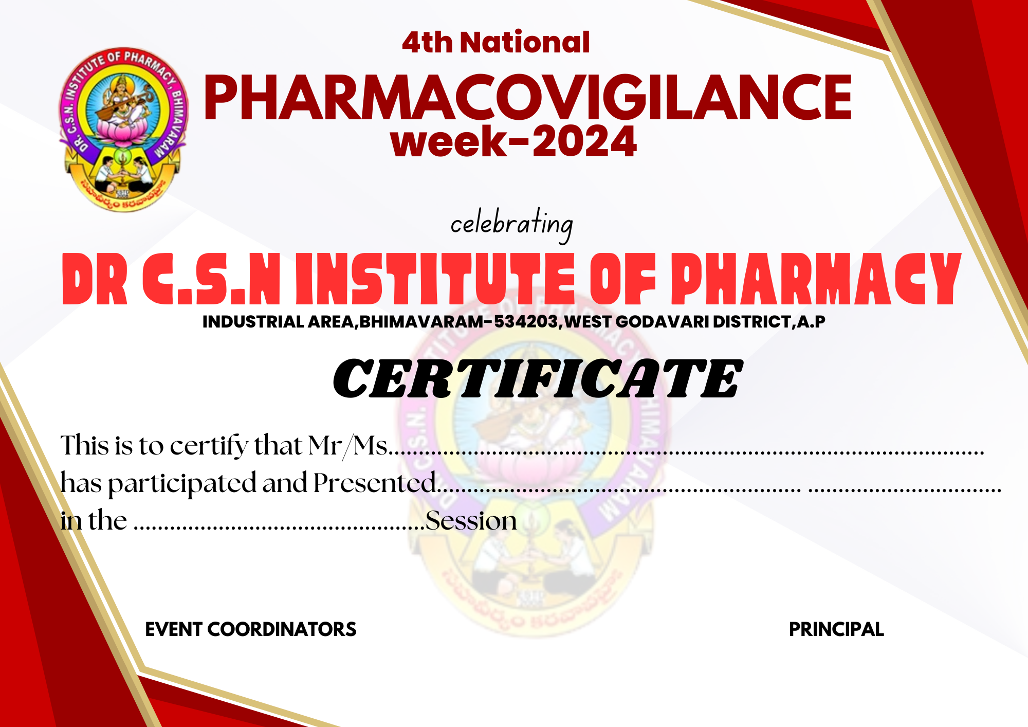 Dr CSN INSTITUTE OF PHARMACY,BHIMAVARAM